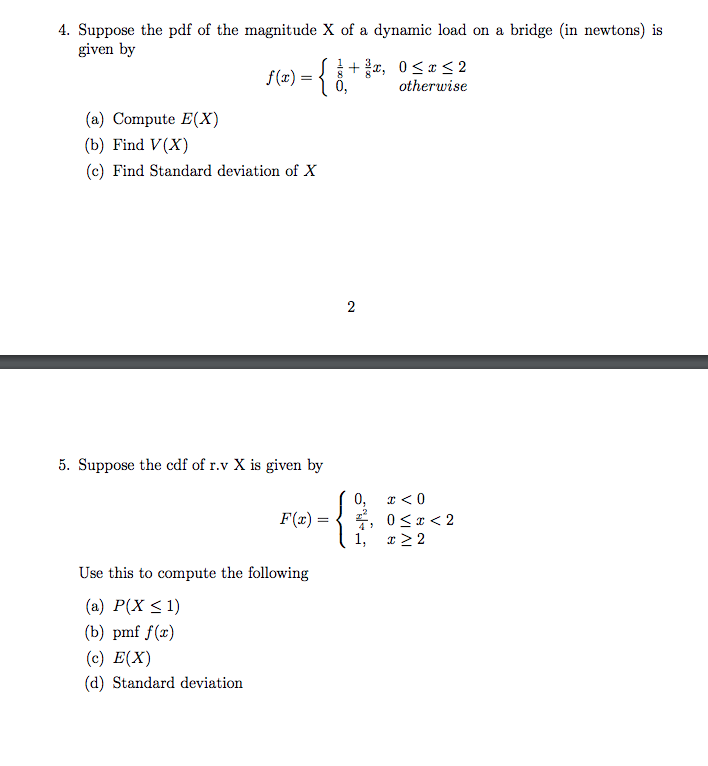 Solved . Suppose the pdf of the magnitude X of a dynamic | Chegg.com