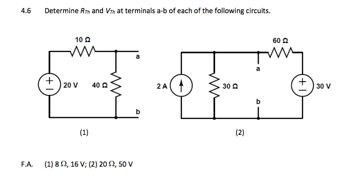 Solved Determine RTh and VTh at terminals a-b of each of the | Chegg.com