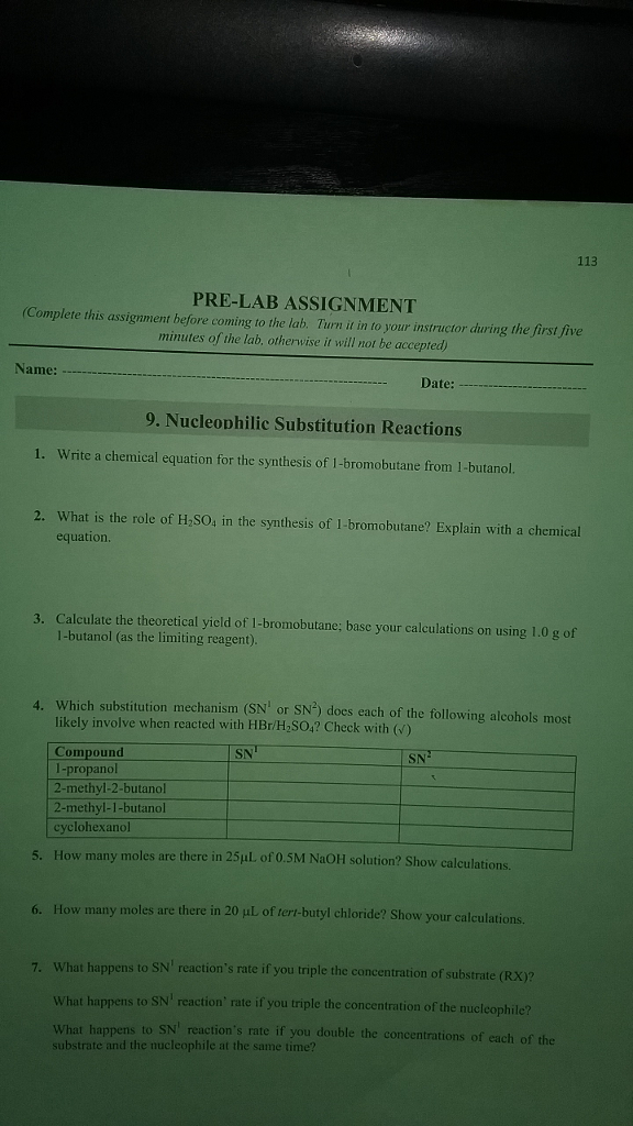 Solved 113 PRE-LAB ASSIGNMENT (Complete this assignment | Chegg.com
