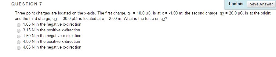 Solved Three point charges are located on the x-axis. The | Chegg.com
