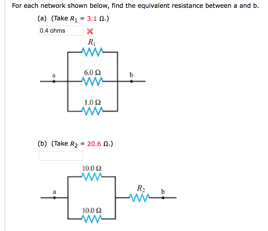 Solved For each network shown below, find the equivalent | Chegg.com