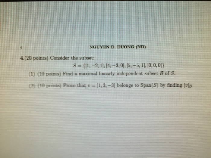 Solved consider the subset: | Chegg.com