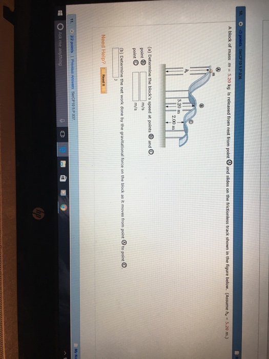 Solved A block of mass m = 5.20 kg Is released from rest | Chegg.com