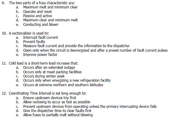 Solved 9. The two parts of a fuse characteristic are: a. b. | Chegg.com