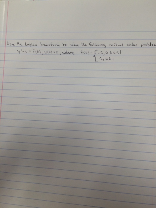 Solved Use the Laplace transform to solve the following | Chegg.com