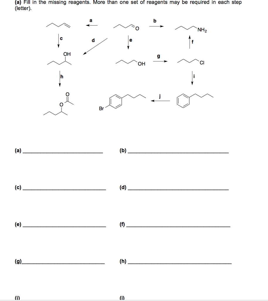 Solved Fill in the missing reagents. More than one set of | Chegg.com