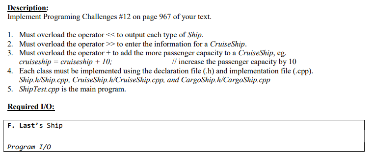 Solved Description: Implement Programing Challenges #12 on | Chegg.com