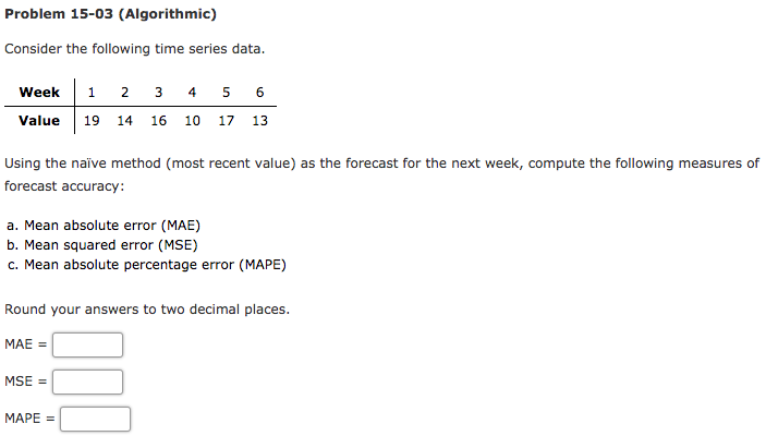 Solved Problem 15-03 (Algorithmic) Consider the following | Chegg.com