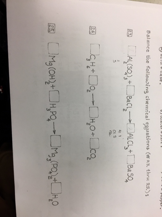 Solved Balance the following chemical equations: | Chegg.com