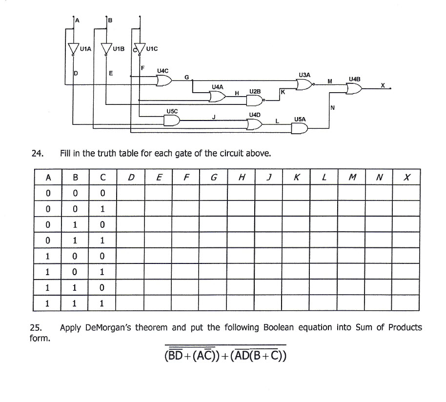 Solved Fill in the truth table for each gate of the circuit | Chegg.com