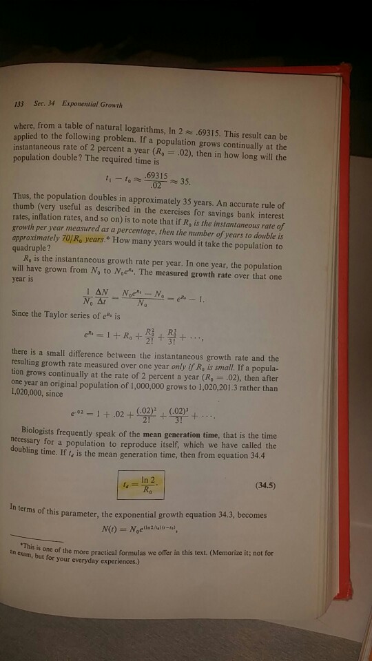 Solved Mathematical Modeling/ Population/Exponential Growth | Chegg.com
