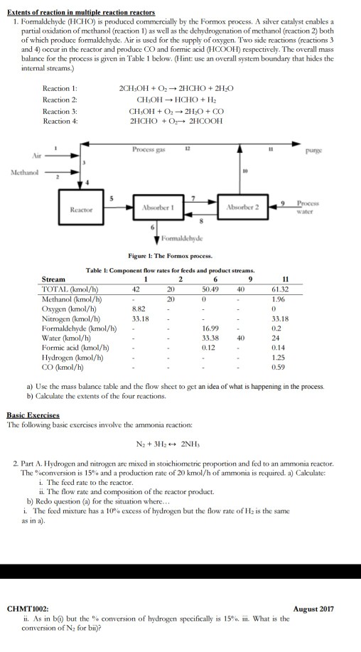 1. Formaldehyde (HCHO is produced commercially by the | Chegg.com
