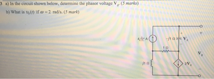 Solved In the circuit shown below, determine the phasor | Chegg.com