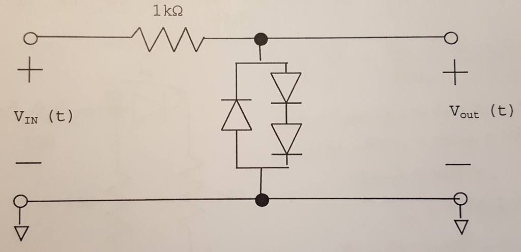 Solved A diode circuit is constructed below. Given the | Chegg.com