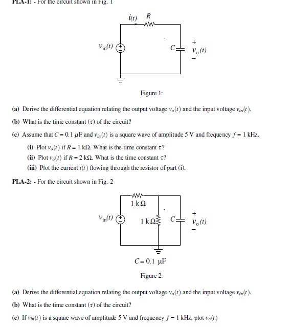 Solved For the circuit shown in Fig. 1 Figure 1: Derive | Chegg.com
