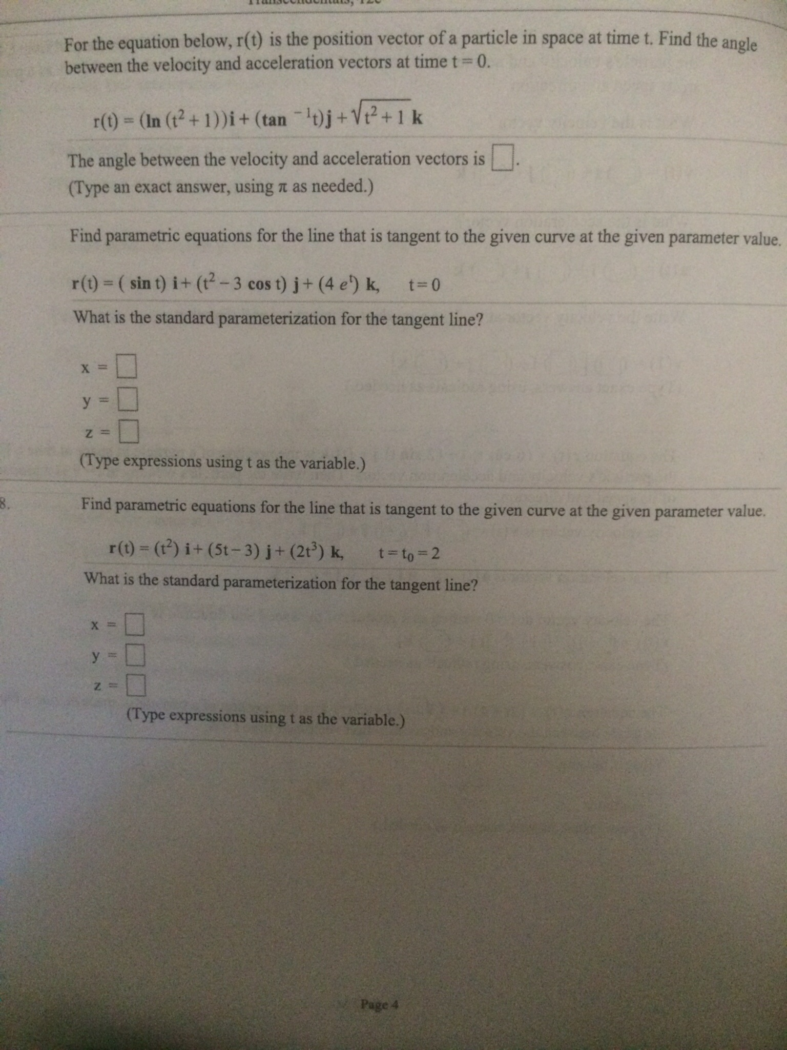 Solved For the equation below, r(t) is the position vector | Chegg.com