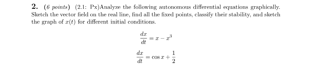 Solved 2. (6 points) (2.1: Px)Analyze the following | Chegg.com