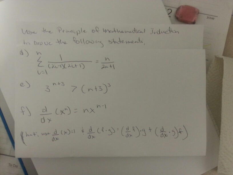 Solved use the principle of mathematical induction to prove | Chegg.com