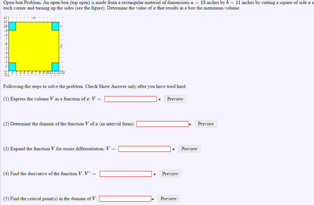 Solved a Open-box Problem. An open-box (top open) is made | Chegg.com
