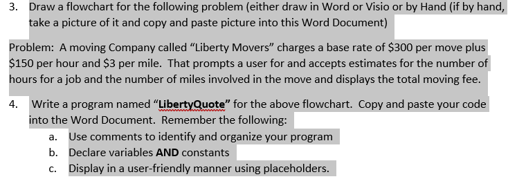 Solved 3. Draw a flowchart for the following problem (either | Chegg.com