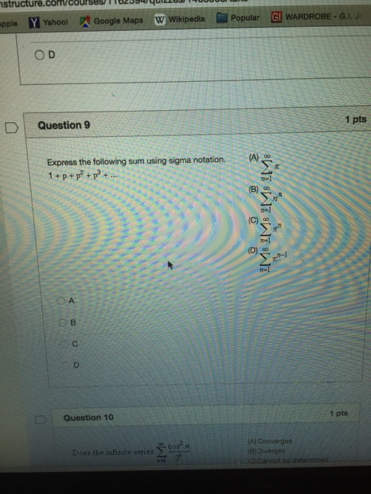 Solved Express the following sum using sigma notation. 1 + p | Chegg.com