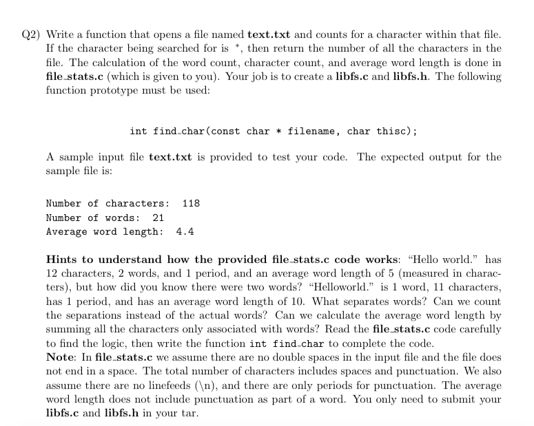 Solved Q2) Write a function that opens a file named text.txt | Chegg.com