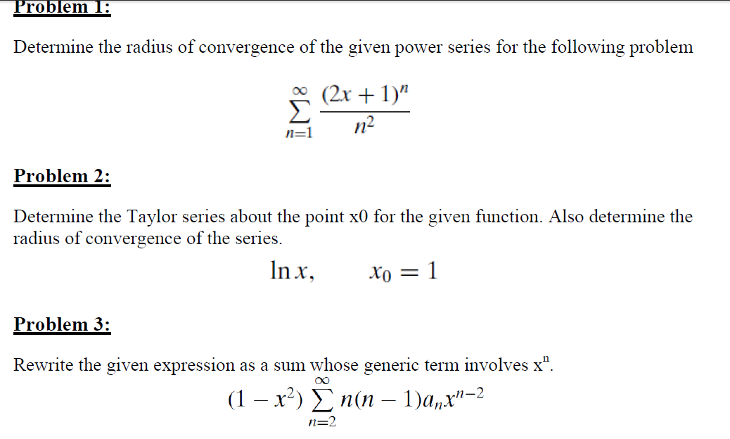 Solved Determine the radius of convergence of the given | Chegg.com
