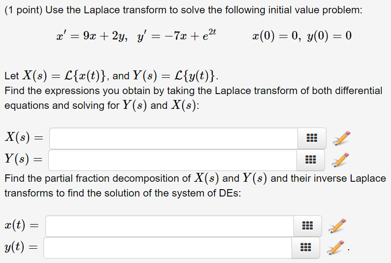 Solved Use the Laplace transform to solve the following | Chegg.com