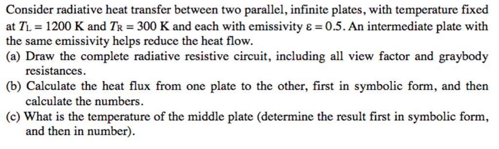 Solved Consider Radiative Heat Transfer Between Two Chegg