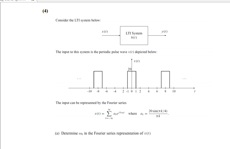 Solved Consider the LTI system below: r(r) yt) LTI System | Chegg.com