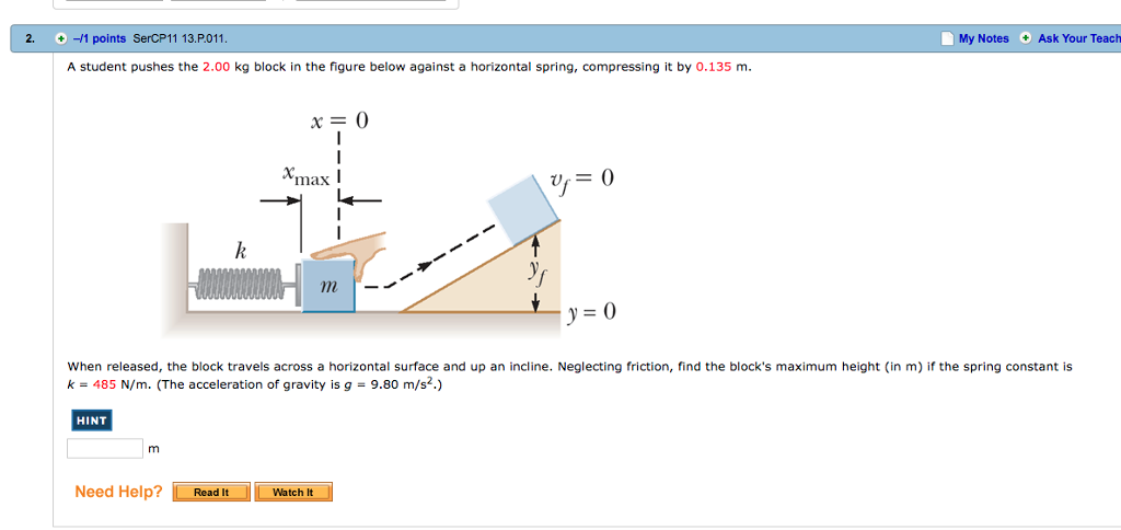 Solved 2 1 Points Sercp11 13 P 011 My Notes Ask Your