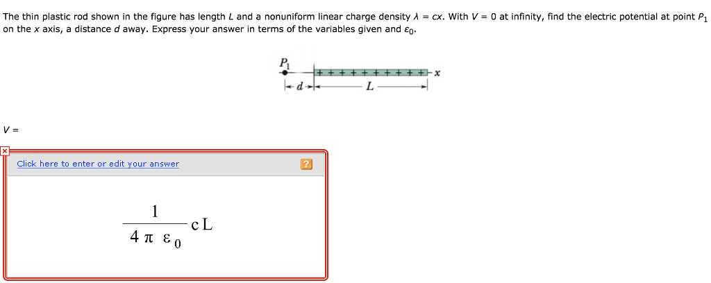 Solved The thin plastic rod shown in the figure has length L | Chegg.com