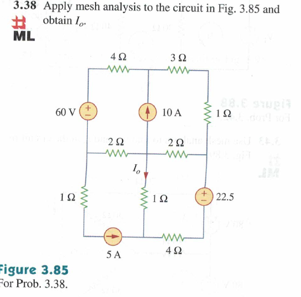 Solved Apply mesh analysis to the circuit in Fig. 3.85 and | Chegg.com