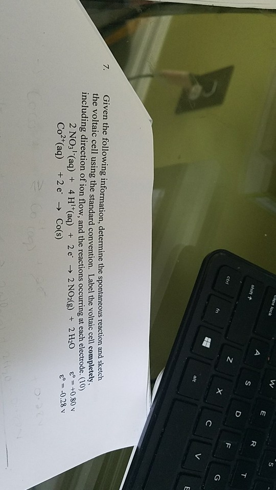 Solved shift ↑ Given the the voltaic cell using the | Chegg.com