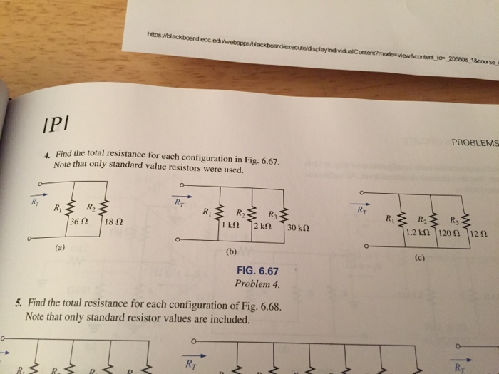 Solved Find the total resistance for each configuration in | Chegg.com
