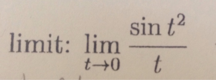 Solved limit lim_t rightarrow 0 sin t^2/t | Chegg.com