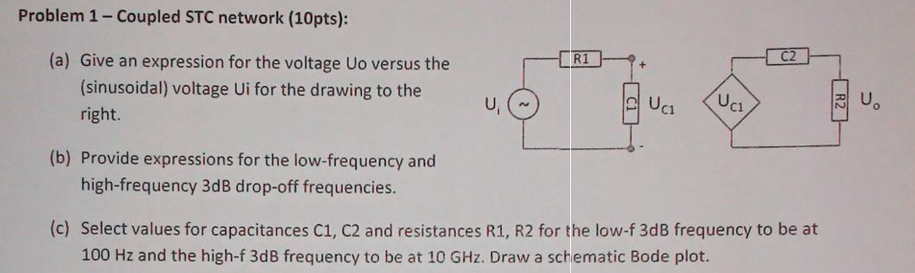 Solved Give an expression for the voltage Uo versus the | Chegg.com