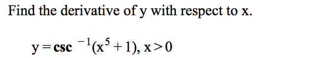 Solved Find the derivative of y with respect to x. y= | Chegg.com