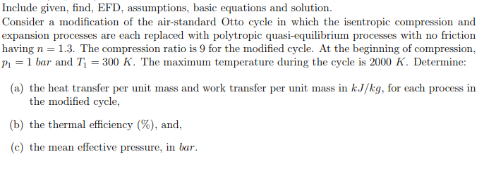 Solved Include given, find, EFD, assumptions, basic | Chegg.com