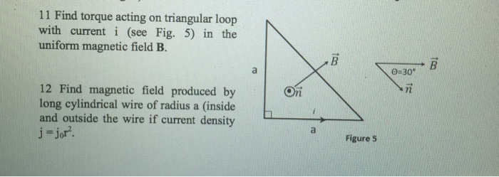 Solved Find torque acting on triangular loop with current i | Chegg.com