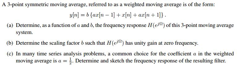 Solved A 3-point symmetric moving average, referred to as a | Chegg.com