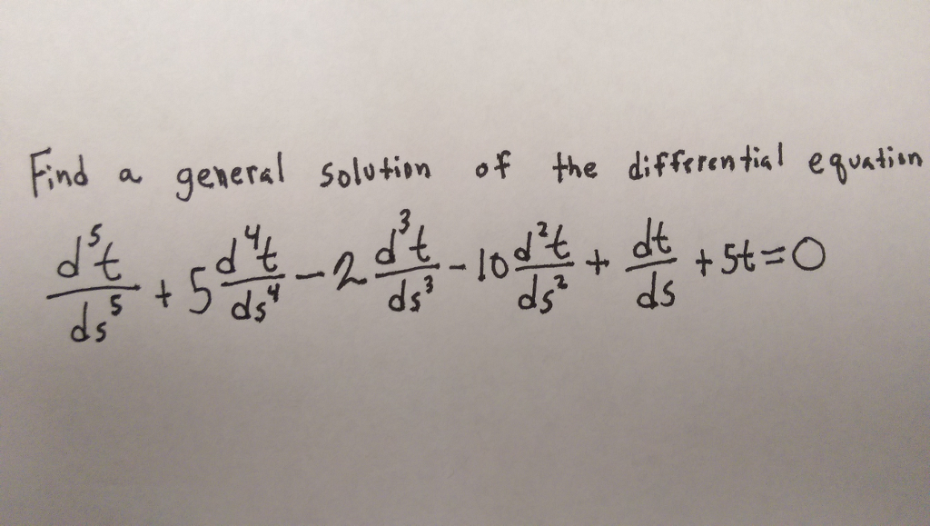 Solved Find a general solution of the differential equation | Chegg.com