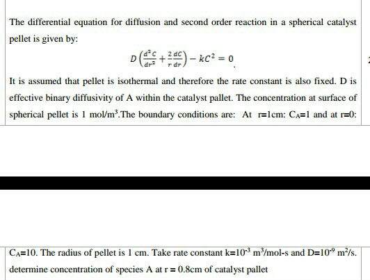 Solved The differential equation for diffusion and second | Chegg.com