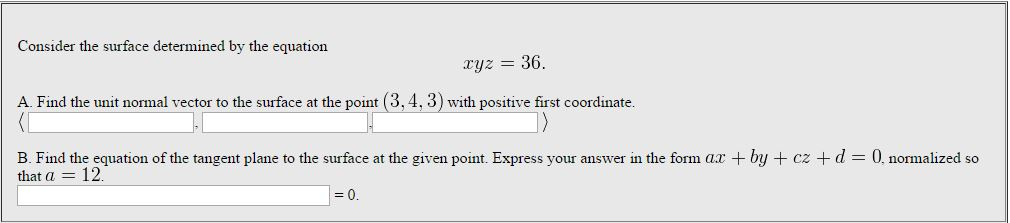 Solved Consider the surface determined by the equation xyz | Chegg.com