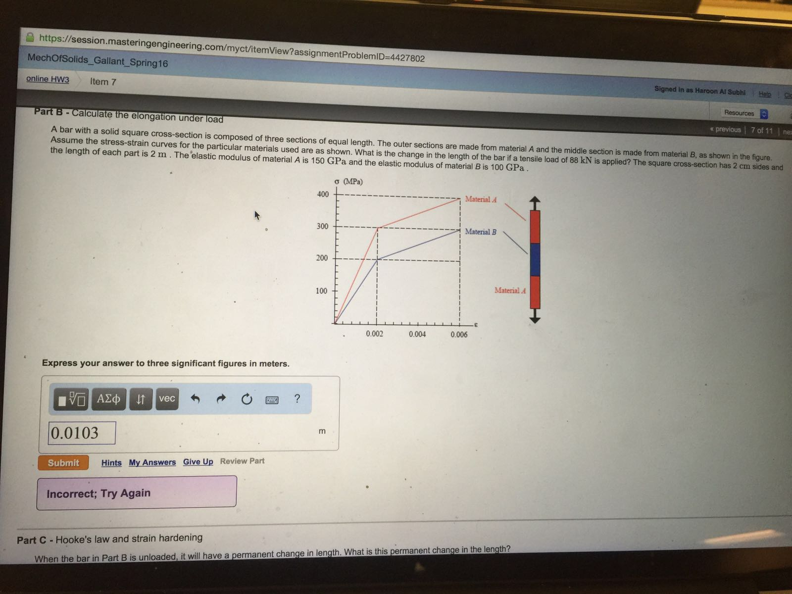 A bar with a solid square cross-section is composed | Chegg.com