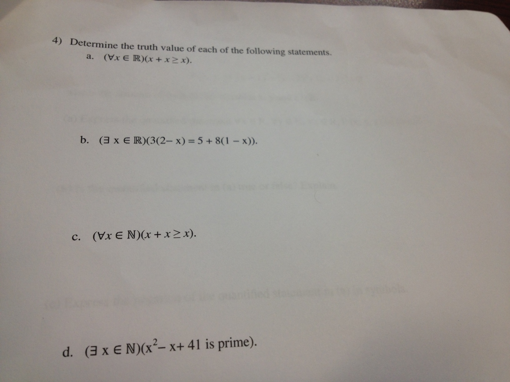 Solved Determine The Truth Value Of Each Of The Following
