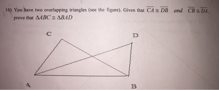 Solved You have two overlapping triangles (see the figure). | Chegg.com
