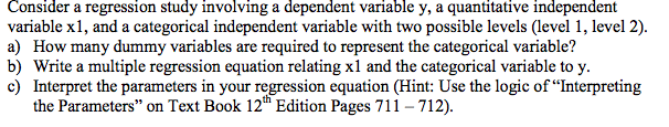 Solved Consider a regression study involving a dependent | Chegg.com