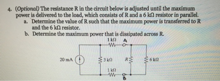 Solved The resistance R in the circuit below is adjusted | Chegg.com