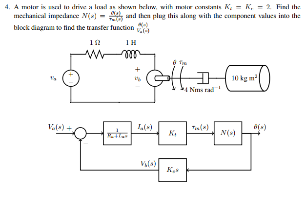 Solved 4. A motor is used to drive a load as shown below, | Chegg.com